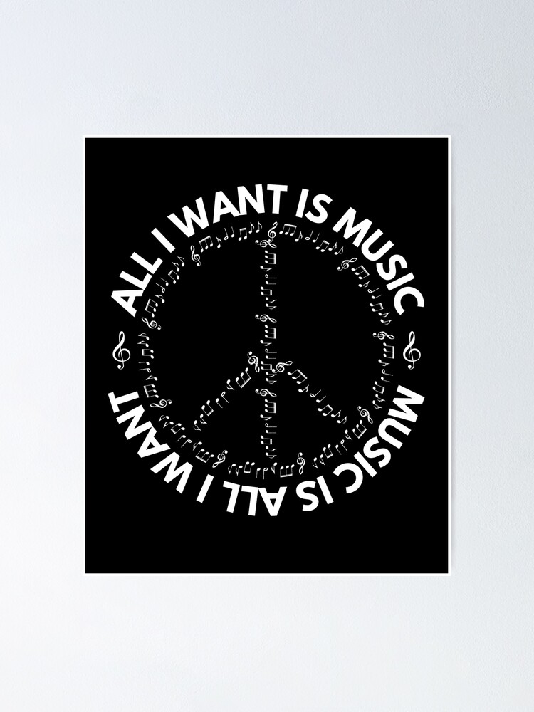 "Peace Symbol and Music Notes" Poster for Sale by Ruthprints | Redbubble