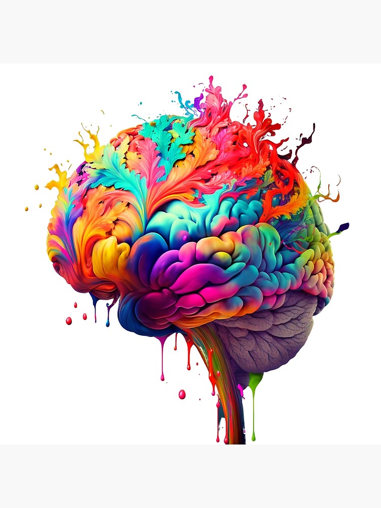 "Neurodiverse Autistic Rainbow Brain Sticker Autism" Art Board Print ...