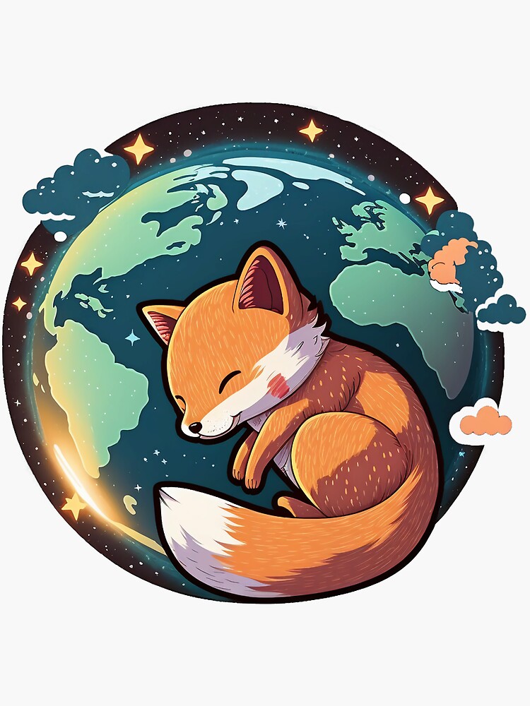 "Baby fox about to wake up just before sunrise" Sticker for Sale by ...