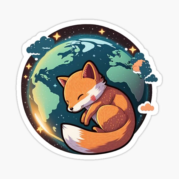 "Baby fox about to wake up just before sunrise" Sticker for Sale by ...