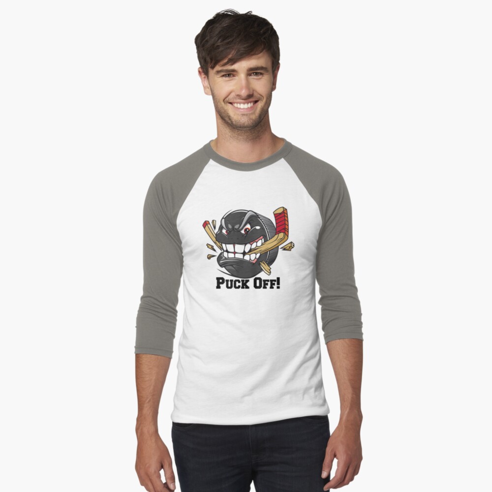 "Hockey Puck Mascot Character Attitude Puck Off Cartoon" Sticker for ...