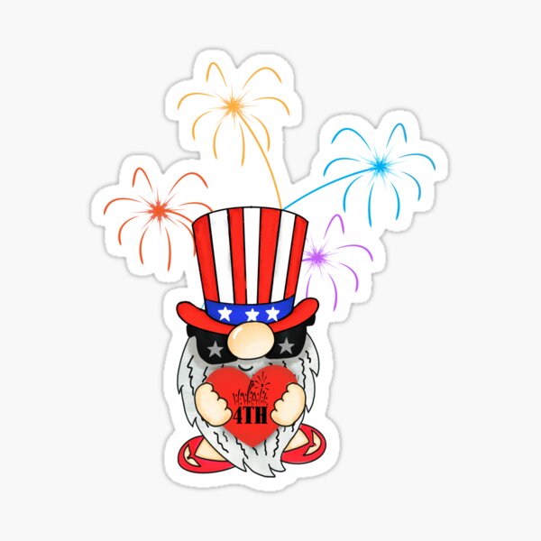 "Explosion of Freedom Gnome" Sticker for Sale by EbethS | Redbubble