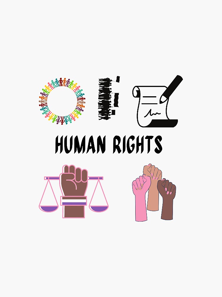 "Human rights art pack" Sticker for Sale by CinderPress | Redbubble