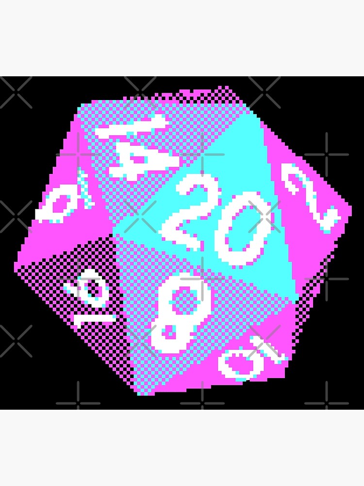 "8Bit Vaporwave D20 Dice" Poster for Sale by xpixelgeist | Redbubble
