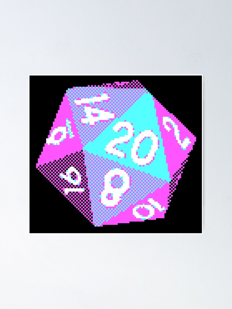 "8Bit Vaporwave D20 Dice" Poster for Sale by xpixelgeist | Redbubble