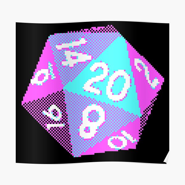 "8Bit Vaporwave D20 Dice" Poster for Sale by xpixelgeist | Redbubble