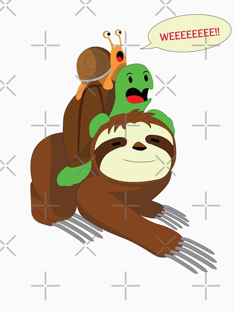 "Wee Snail Turtle Sloth Buddies" T-shirt for Sale by fatamyfan1 ...