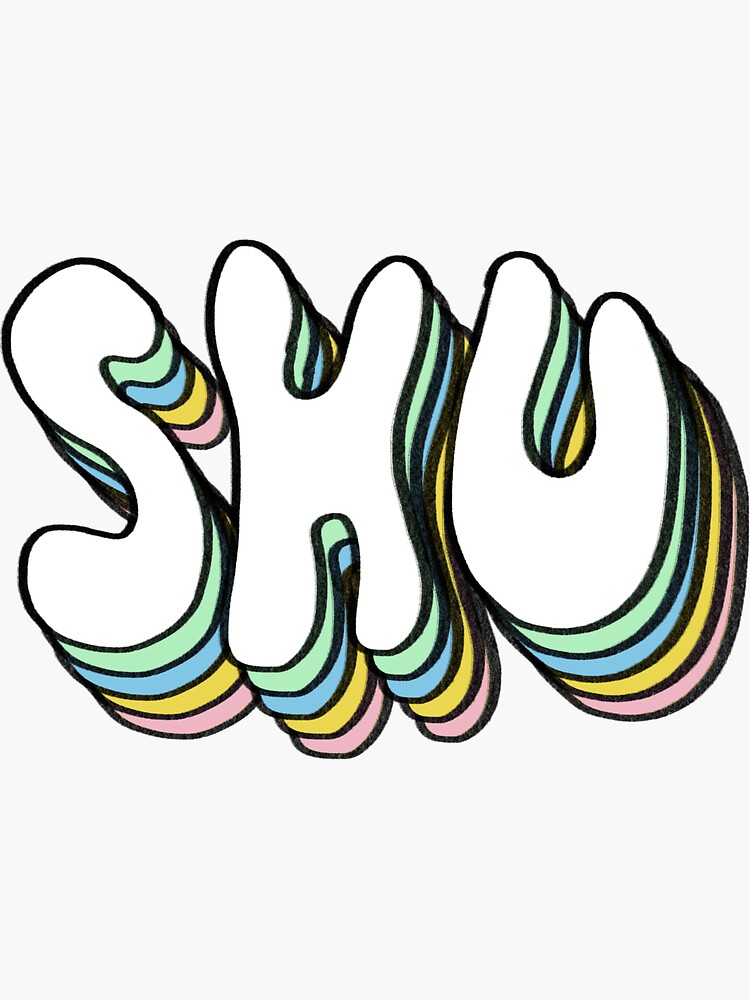 "SHU seton hill melting vibes" Sticker for Sale by jajatomtom | Redbubble