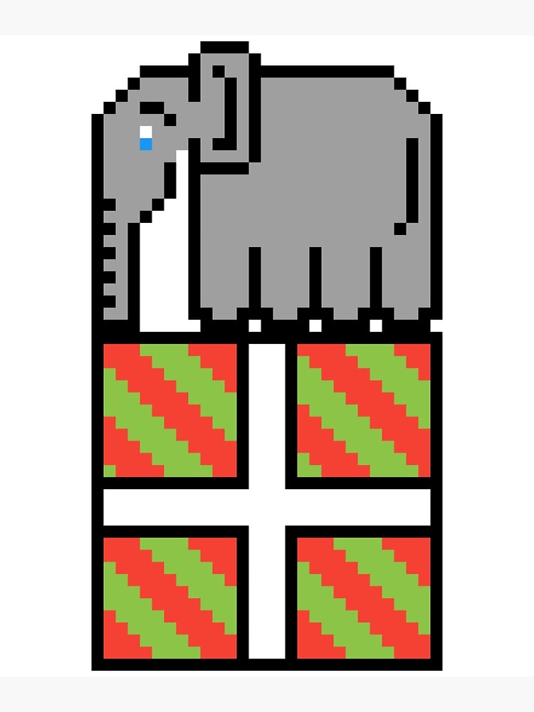 Póster «Mini Elephant Xmas Gift Retro 8-Bit Pixel Art» de madshirty ...