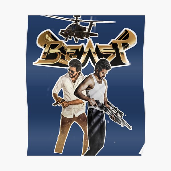 "Thalapathy vijay beast movie designs Tri-blend " Poster for Sale by ...