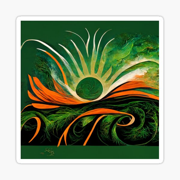 "Bold, dramatic image of a green sun with rays extending out as it ...