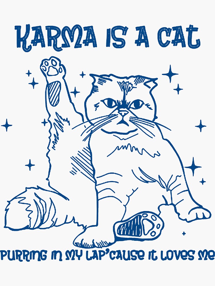 "Taylor Swift Karma Is A Cat" Sticker for Sale by MaryMargds | Redbubble