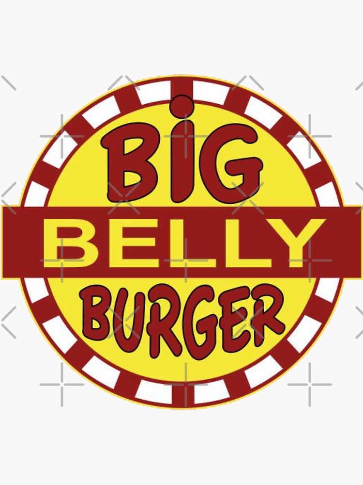"Retro Big Belly Burger" Sticker for Sale by DLutfy | Redbubble