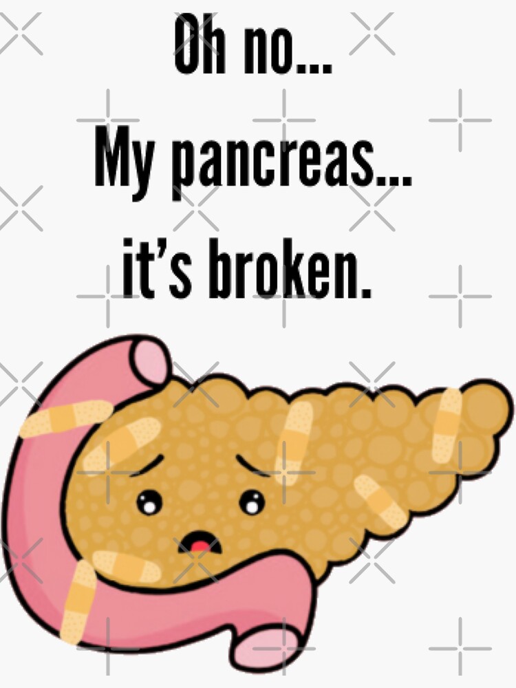 "Oh no… My Pancreas…it’s Broken " Sticker for Sale by CaitlynConnor ...