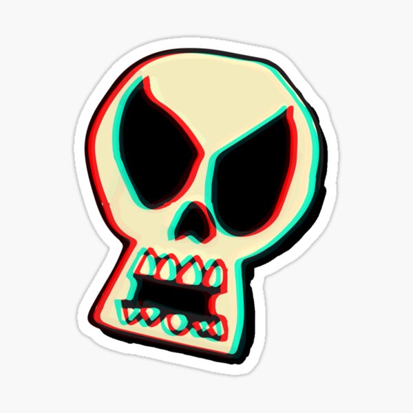 "Skull Man in 3D!!" Sticker for Sale by NickacanDesigns | Redbubble