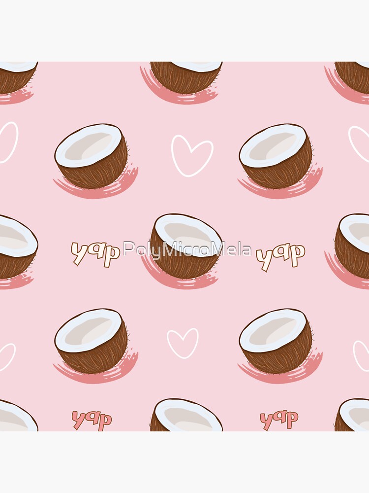 "Cute coconut pattern Yap" Sticker for Sale by PolyMicroMela | Redbubble