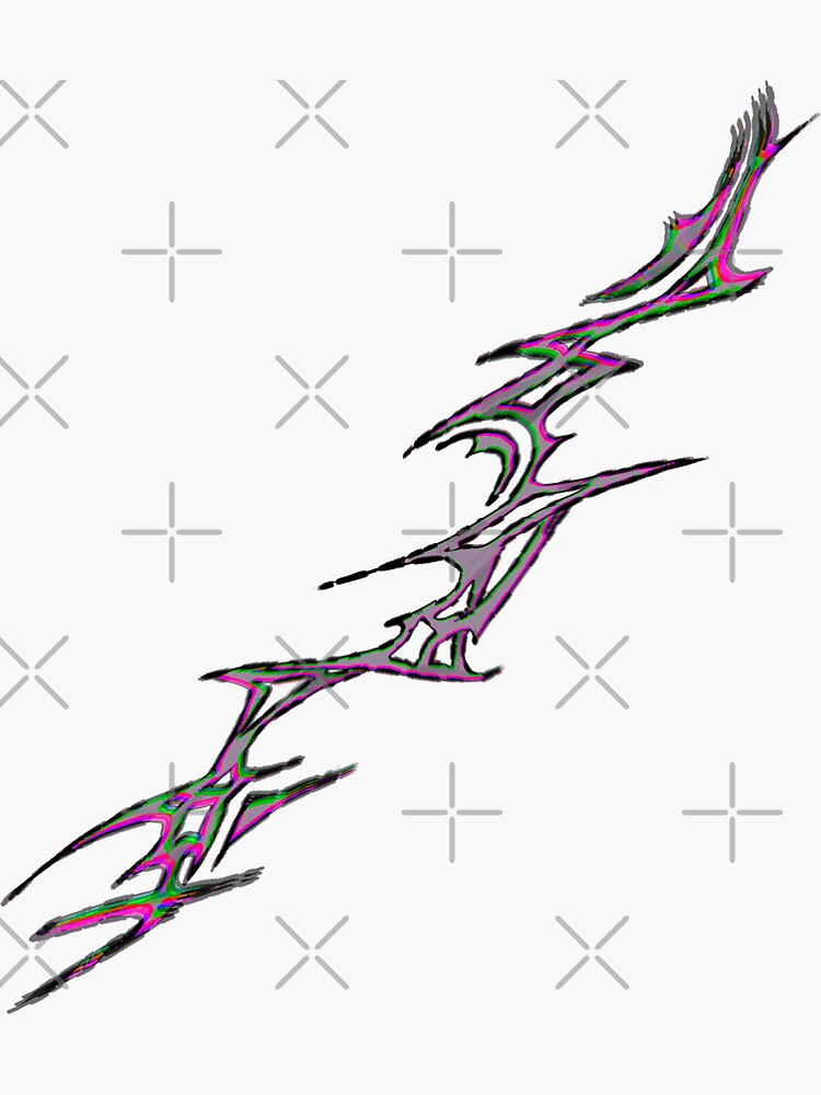 "Neon cyber sigilism" Sticker for Sale by NoLife Artist | Redbubble