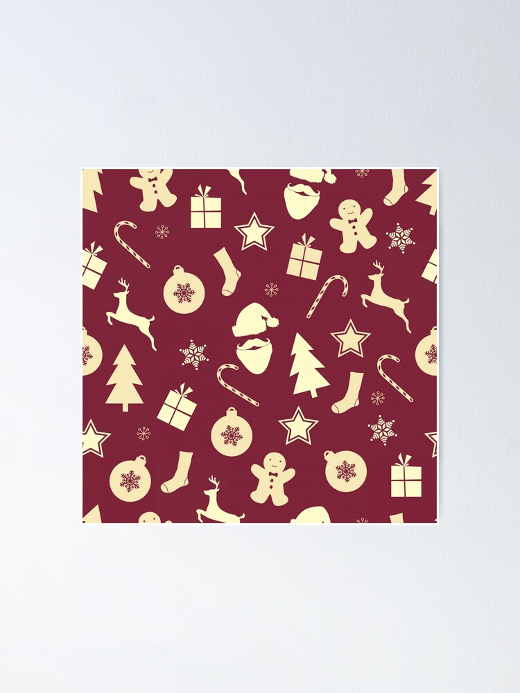 "Christmas silhouette Sandy Red Color" Poster for Sale by ...