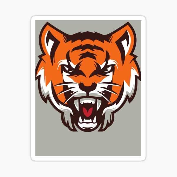 "Fierce Tiger Mascot" Sticker for Sale by willowncattails | Redbubble
