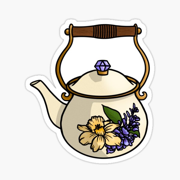 "Tea Kettle" Sticker for Sale by honeybeepaper | Redbubble