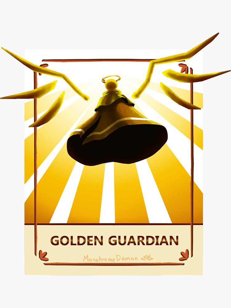 "Golden Guardian" Sticker for Sale by MonokromeDemon | Redbubble