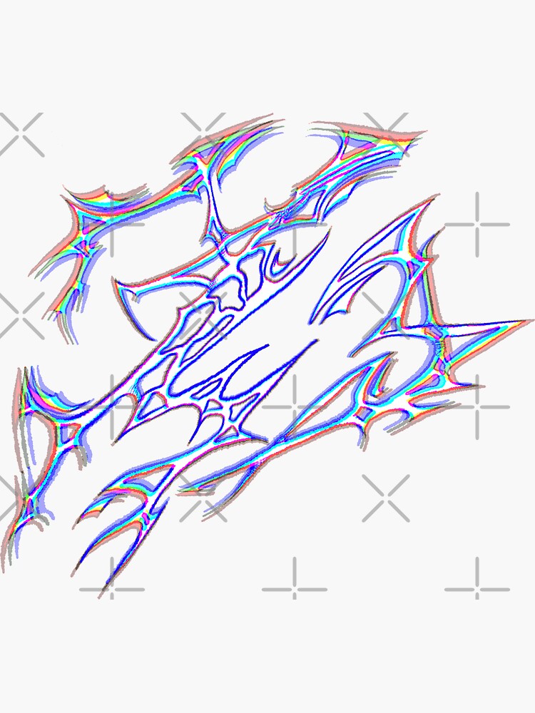 "Cyber sigilism chromatic aberration blue" Sticker for Sale by ...