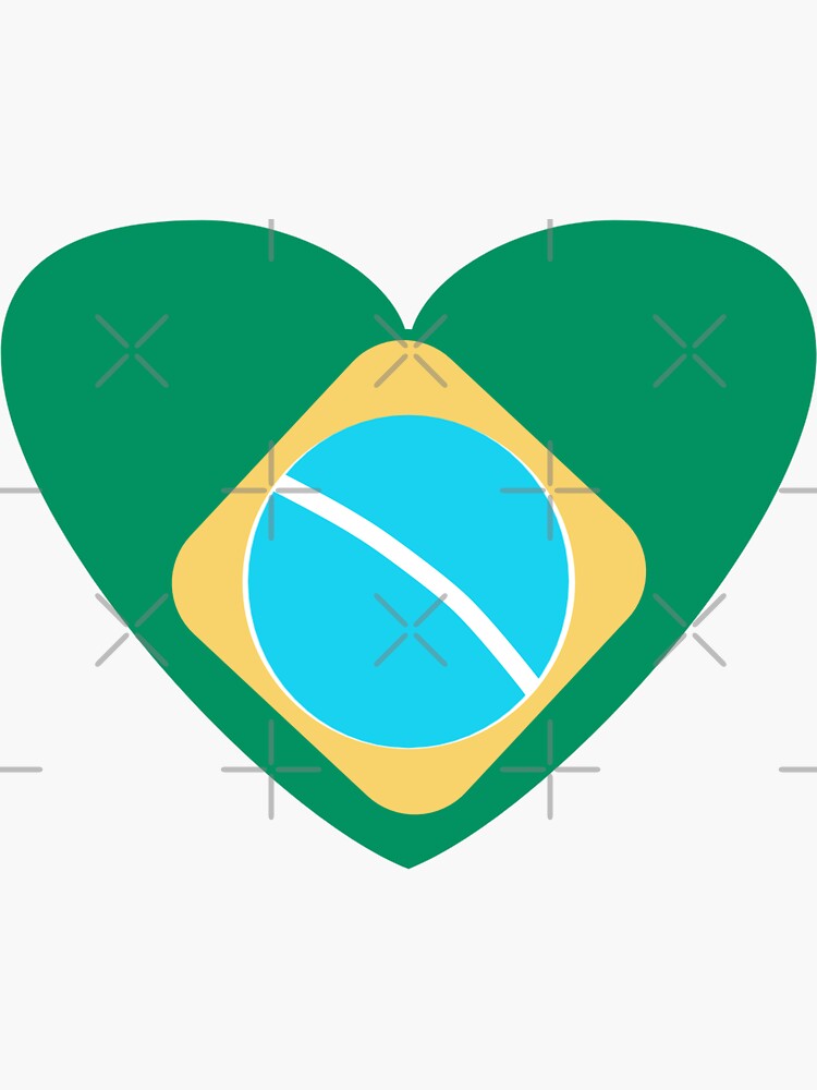 "brazil brazilian heart i love brazil" Sticker for Sale by vibeno1 ...