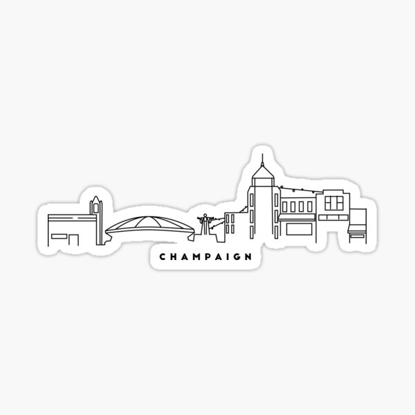 "Champaign Skyline" Sticker for Sale by shopkatemakes | Redbubble