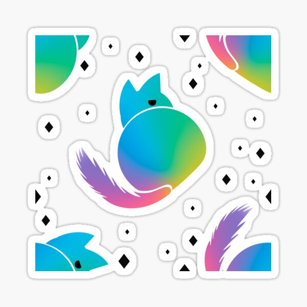 "Neurodiversity Pride - Overstimulated Cat Angled" Sticker for Sale by ...