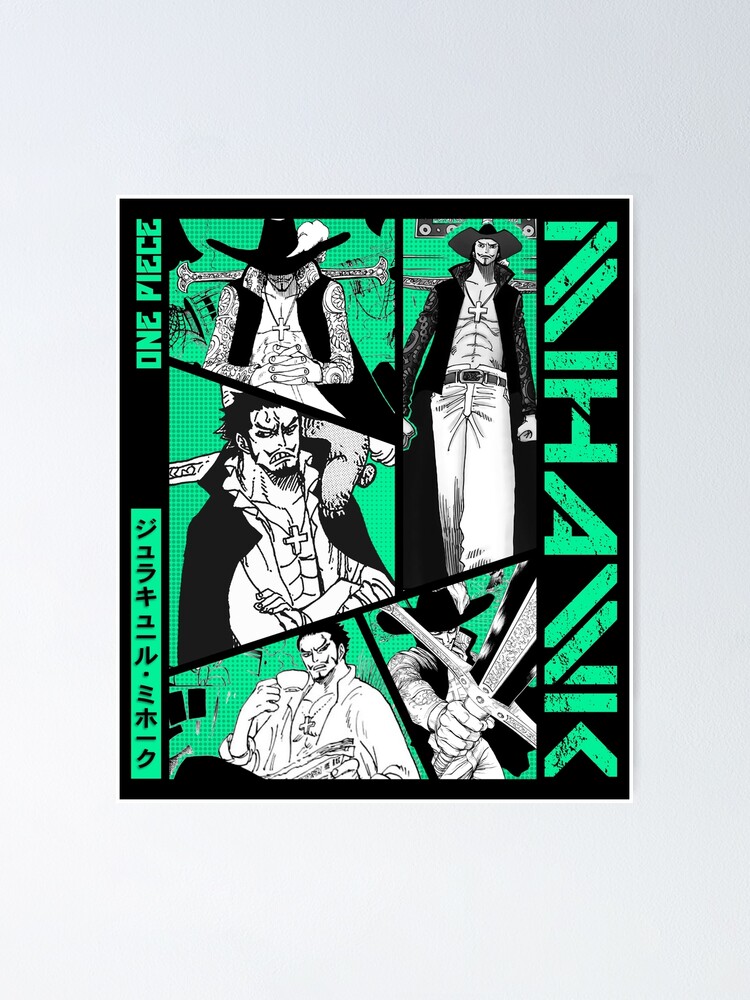"Mihawk Manga Panel - color version" Poster for Sale by Neoxnime ...