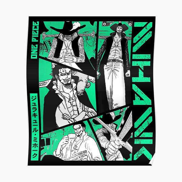 "Mihawk Manga Panel - color version" Poster for Sale by Neoxnime ...