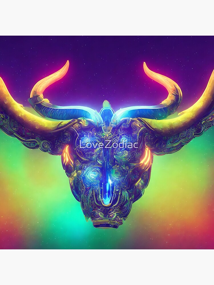 Póster «Signo del zodiaco Tauro, colores vivos brillantes, arte ...