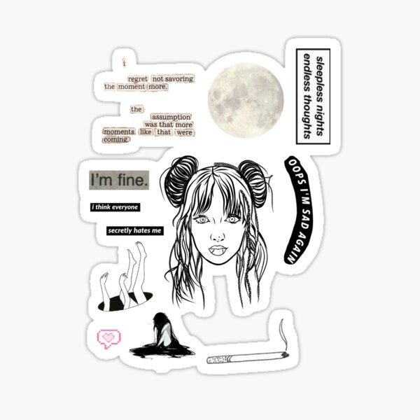 "depressing sad depression pack " Sticker for Sale by FdPrincessshaye ...