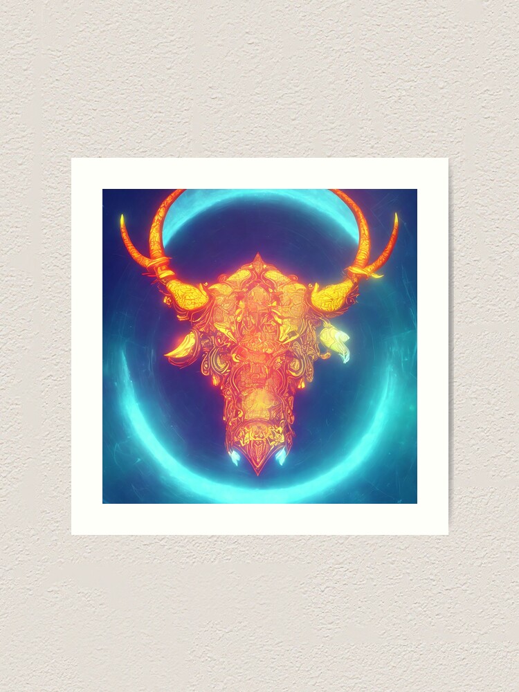 Lámina artística «Signo del zodiaco Tauro, colores vivos brillantes ...