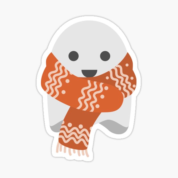 "Cute Ghost Wearing Scarf in Winter" Sticker for Sale by ArtyAlok ...