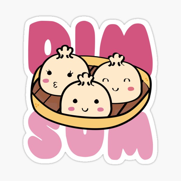Pegatina for Sale con la obra «Linda ilustración de Dim Sum, versión ...