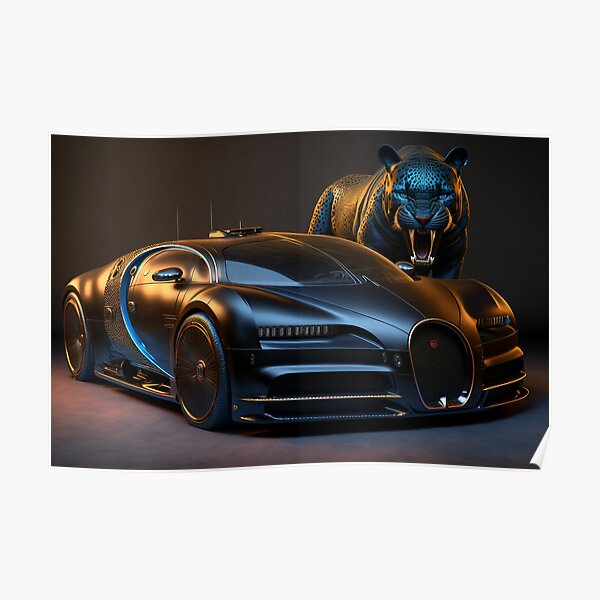 "Bugatti Chiron vs Black Panther" Poster for Sale by EnjoyDigitalArt ...