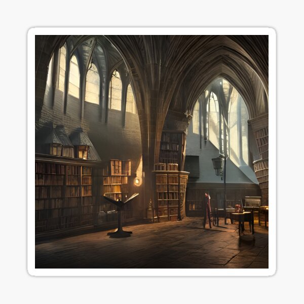 "Library In A Castle" Sticker for Sale by H-W-Design | Redbubble