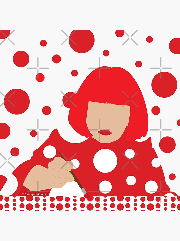 "Yayoi Kusama Red Polka Dots" Sticker for Sale by todomcharles | Redbubble