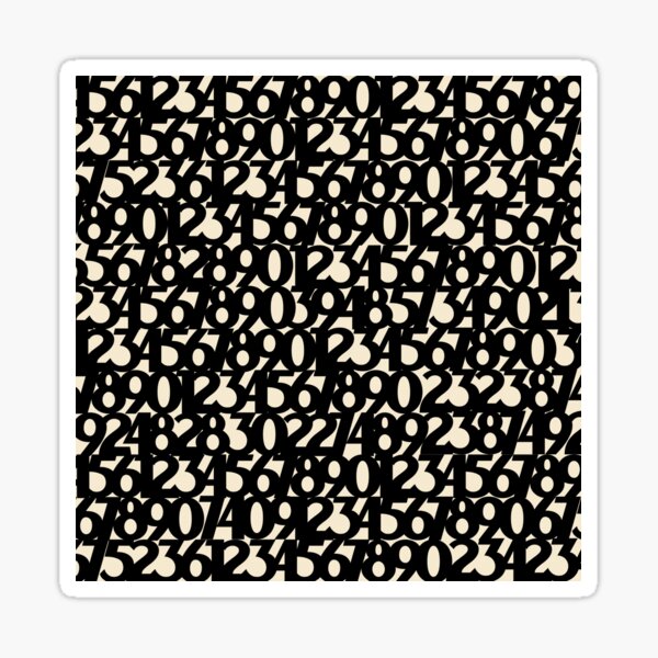 "number pattern" Sticker for Sale by karthikdesign | Redbubble
