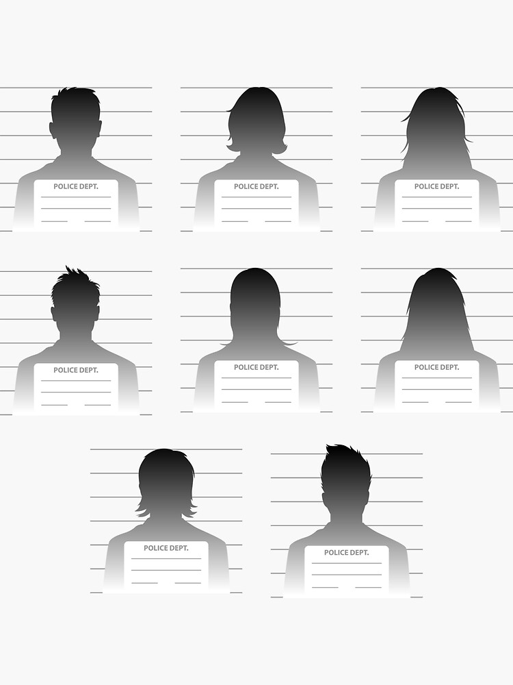 "Mugshot Set" Sticker for Sale by stikitot | Redbubble