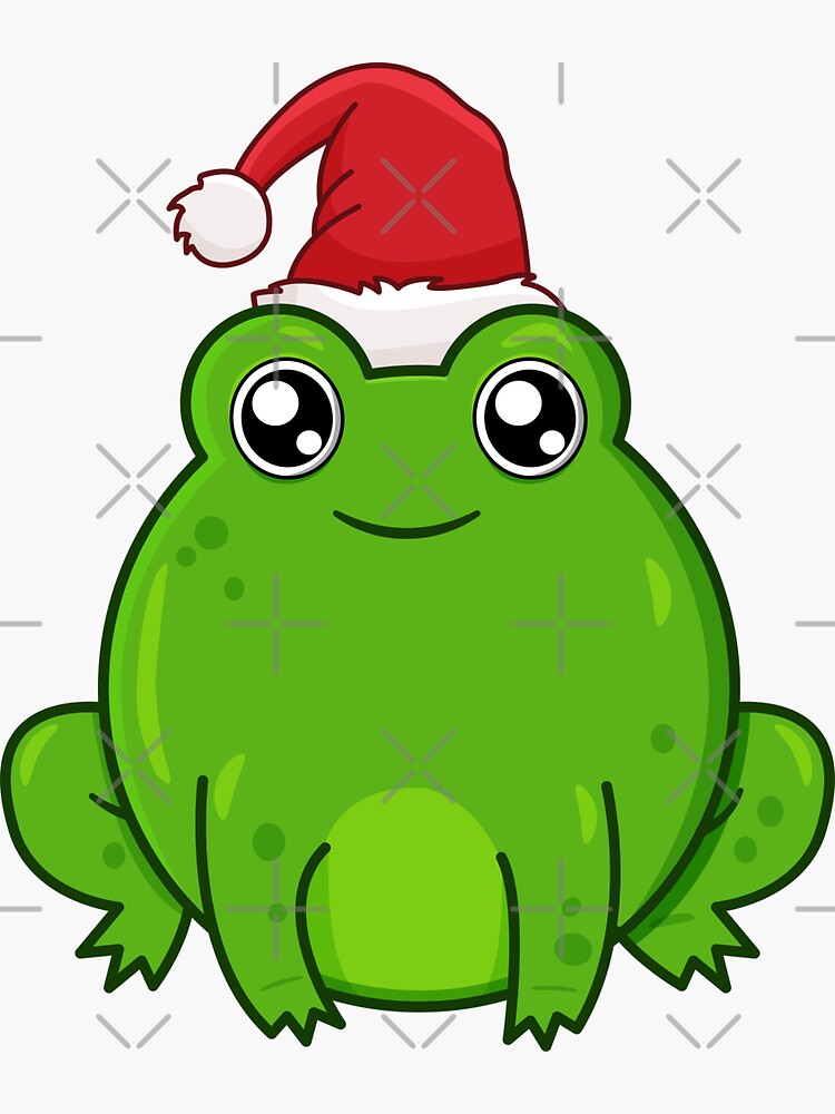 "Kawaii Frog Christmas" Sticker for Sale by ShexxarDesigns | Redbubble