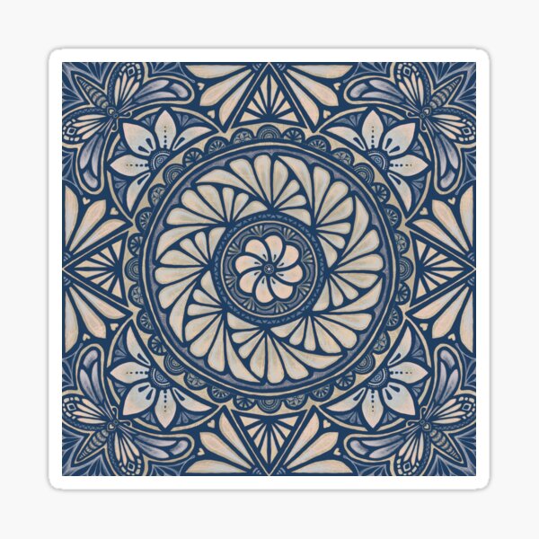 "Pasifika denim blue" Sticker for Sale by AprilAppleArt | Redbubble