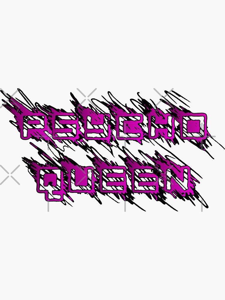 "Psycho Queen Lettering, cool font, hot pink." Sticker for Sale by ...