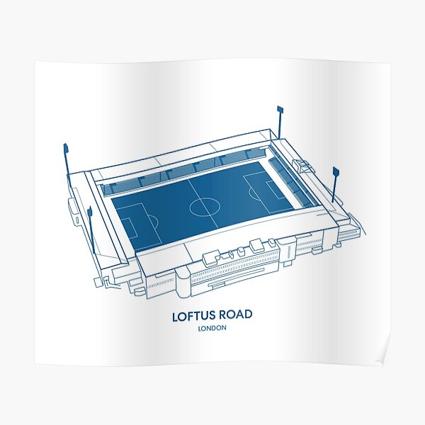 "Loftus Road QPR Line Drawing" Poster for Sale by spmdesigns | Redbubble