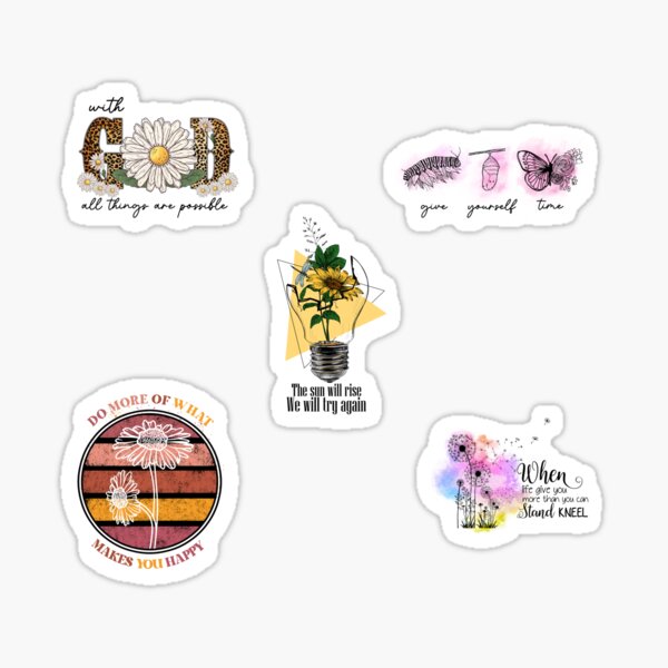 "Christian Inspirational Quotes Pack" Sticker for Sale by Cross-of ...