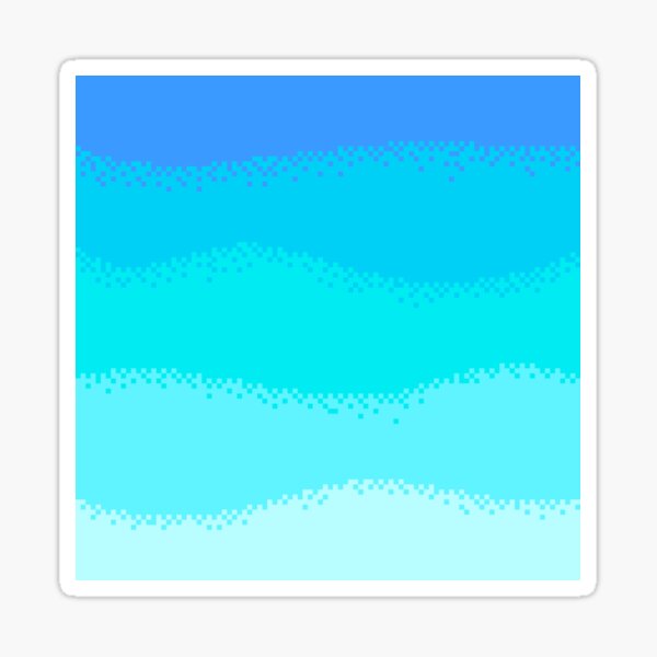 "Pixelated Shades Of Blue Ocean Wave Beach Sea" Sticker for Sale by ...