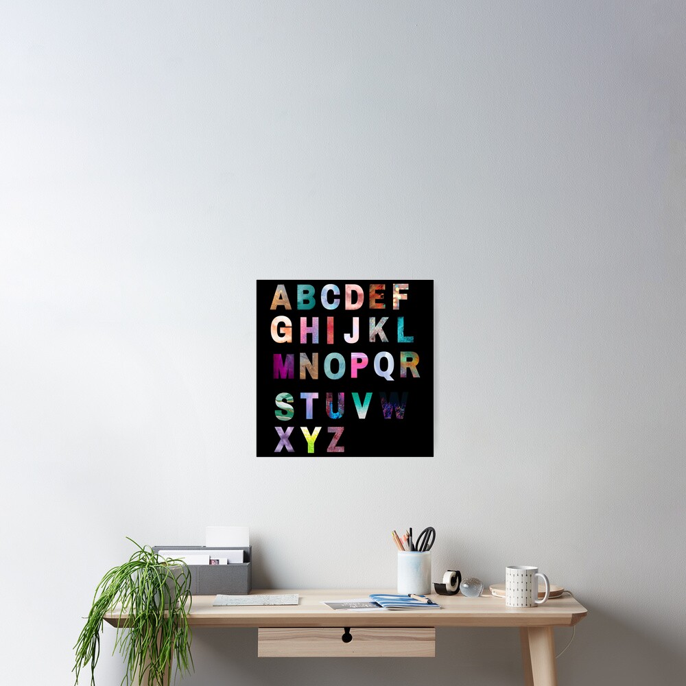 "Colorful texture alphabet letters, sticker pack" Poster for Sale by ...