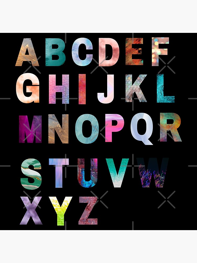 "Colorful texture alphabet letters, sticker pack" Poster for Sale by ...