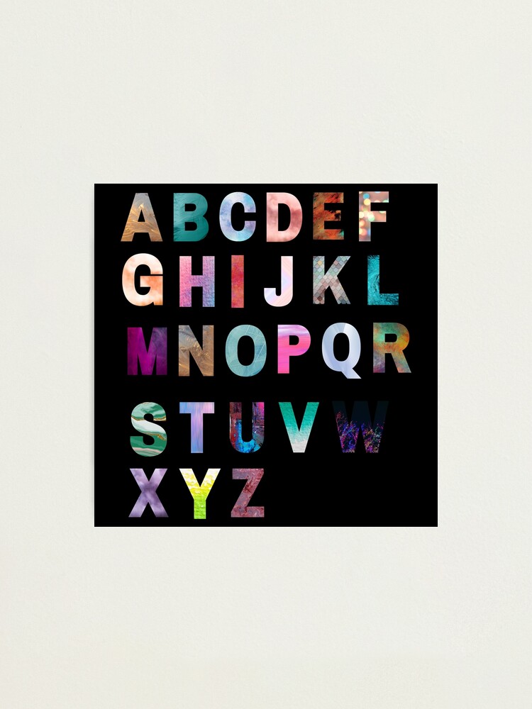 "Colorful texture alphabet letters, sticker pack" Photographic Print ...